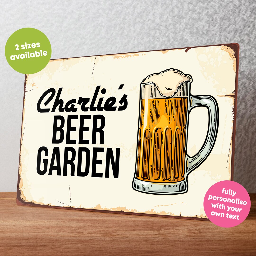 Personalised Beer Garden Sign / Home Bar Sign / Personalised Beer Sign ...