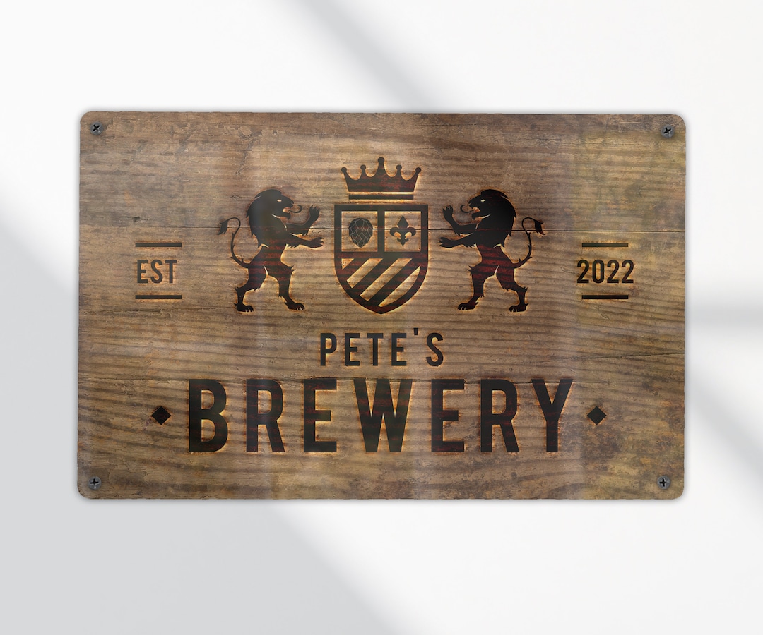 Personalised Metal Brewery Sign / Pub Sign / Bar Gift / Customised Beer ...