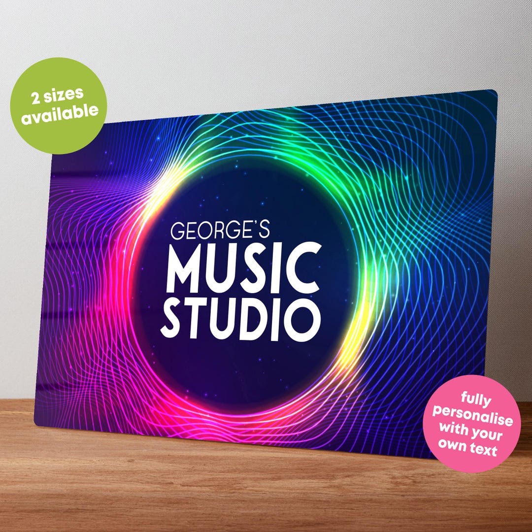 Personalised Home Studio Sign – Custom Music Room Decor, Musician Gift ...