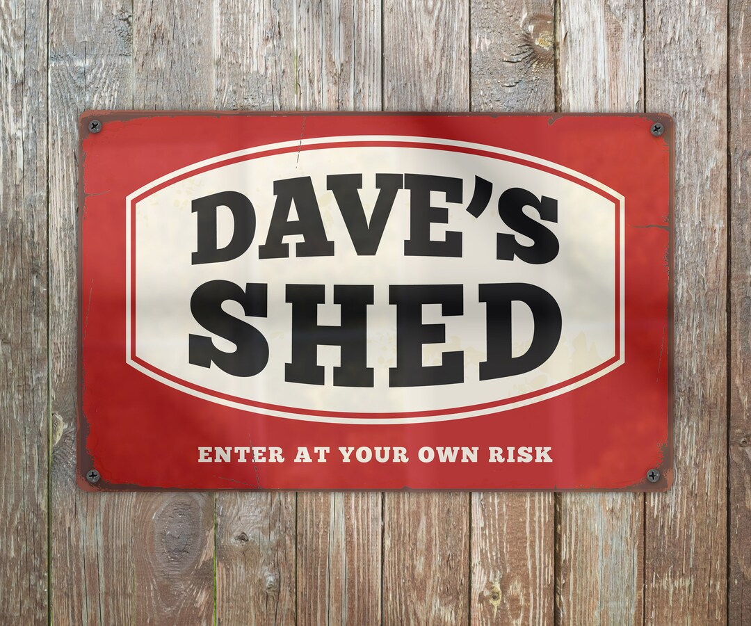 Shed Sign / Personalised Metal Wall Sign / Wall Plaque / Gift / Man ...