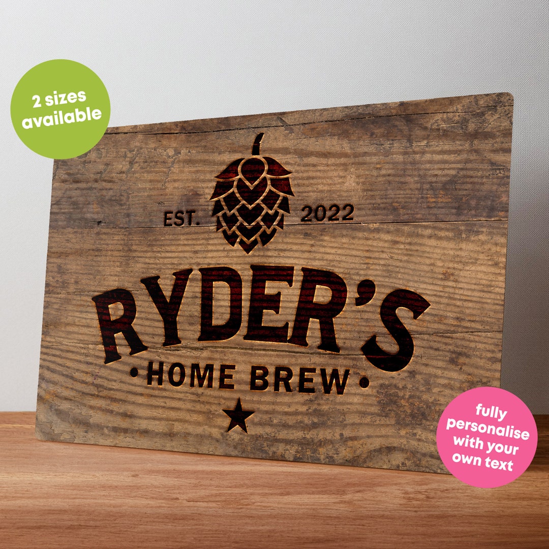 Personalised Home Brew Sign – Custom Bar Sign, Metal Beer Sign, Garden ...