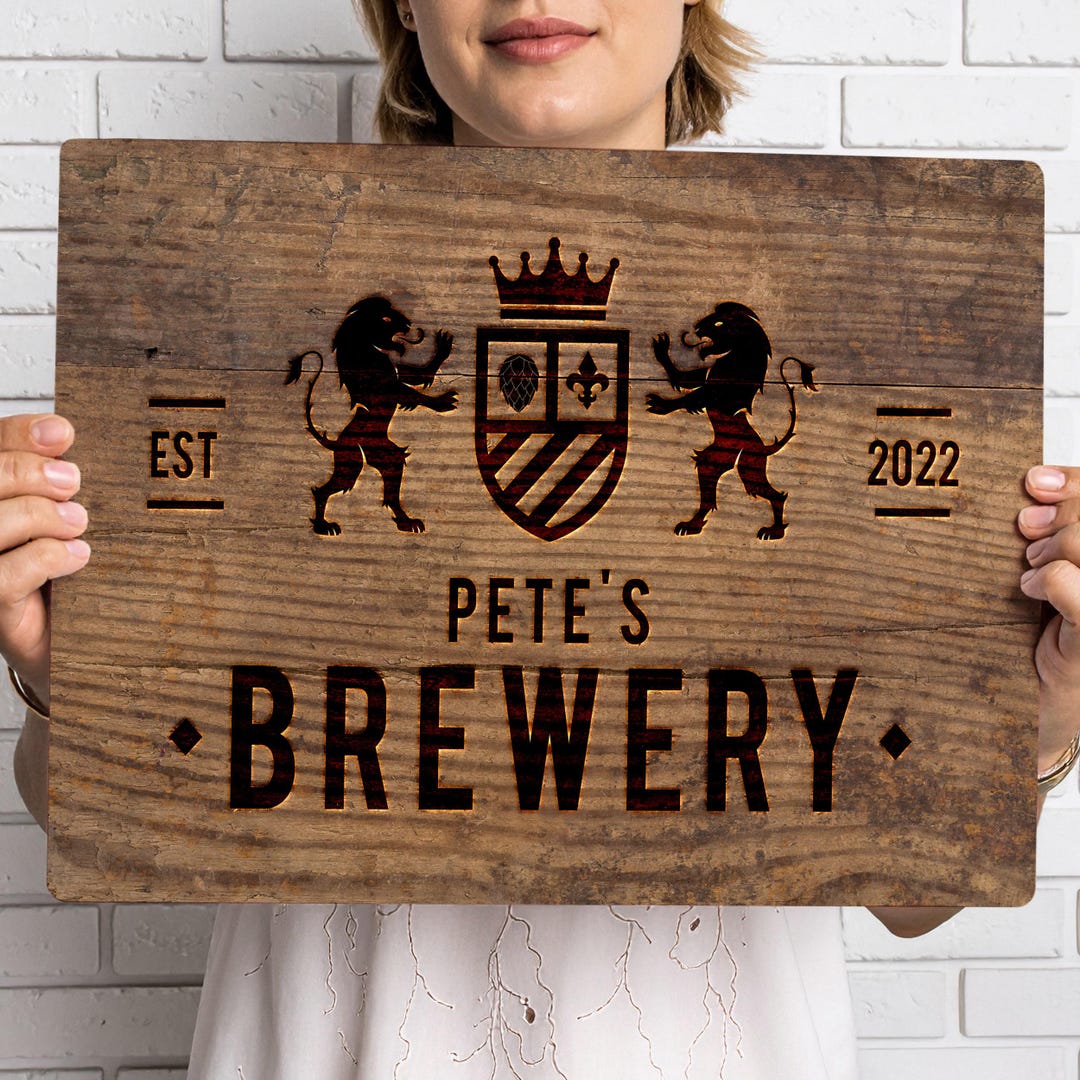 Custom Craft Beer Sign Personalised Homebrew Plaque for Brewery Man ...