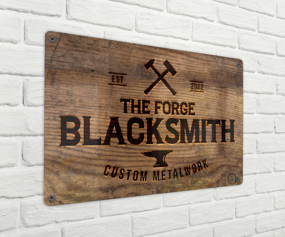 Personalised Workshop Sign / Blacksmith Sign / Metalwork / - Etsy