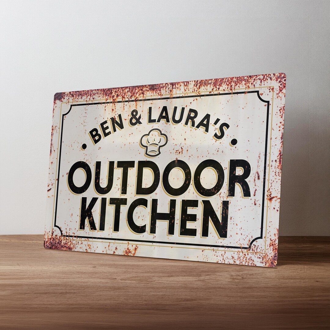 Personalised Alfresco Outdoor Kitchen Dining Sign – Custom Metal Garden ...