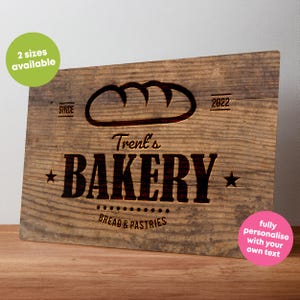 Personalised Metal Bakery Sign / Baking Gift / Bread Making / Bakery ...