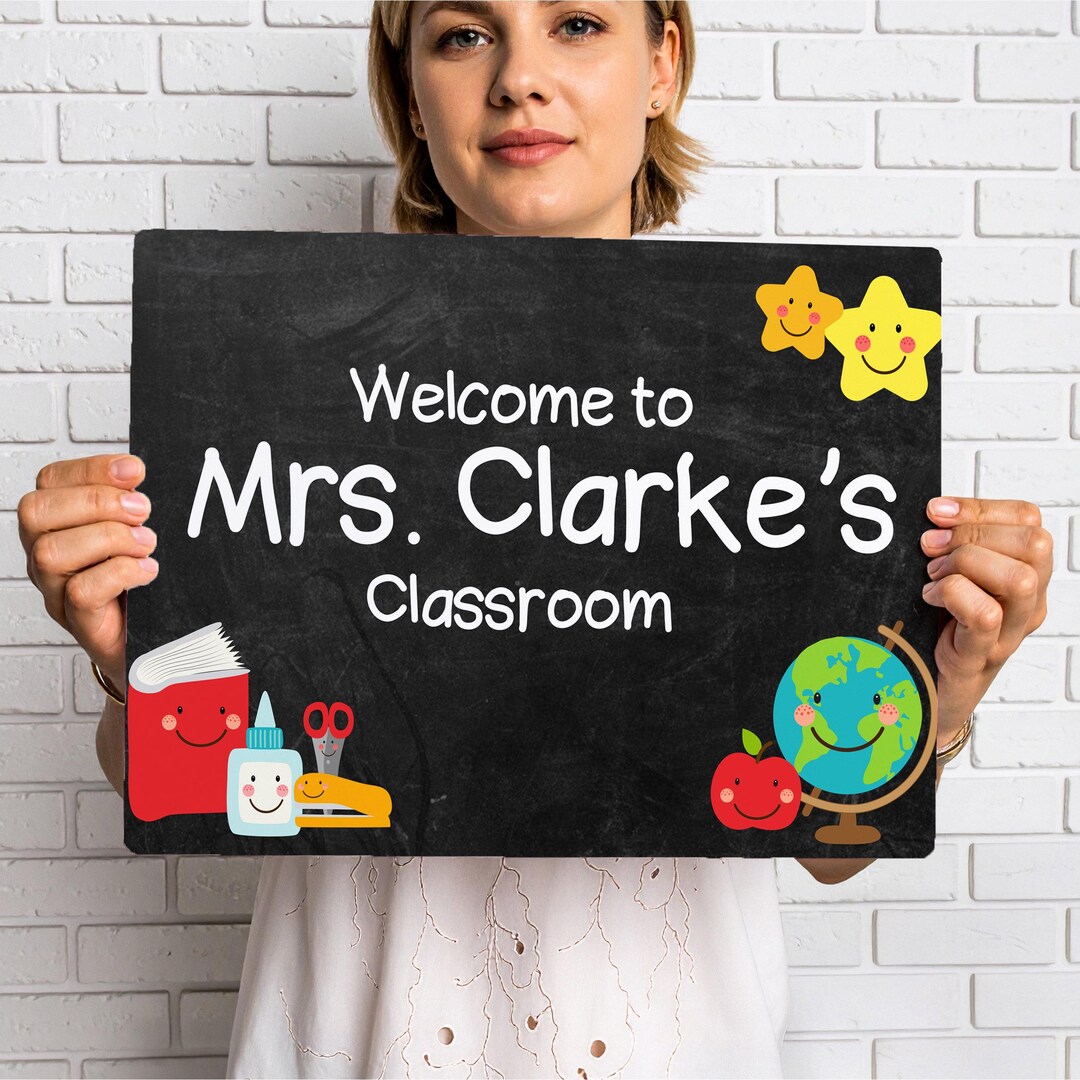 Personalised Teacher Sign Custom Name Plaque for Classroom Door Wall or ...