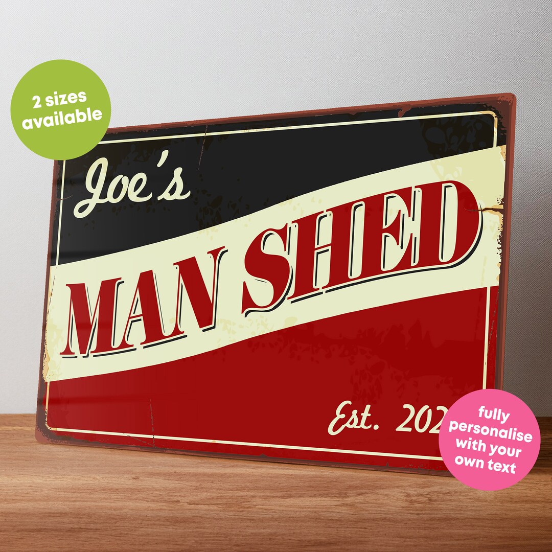 Personalised Man Shed Sign / Personalised Sign / Custom / Workshop ...