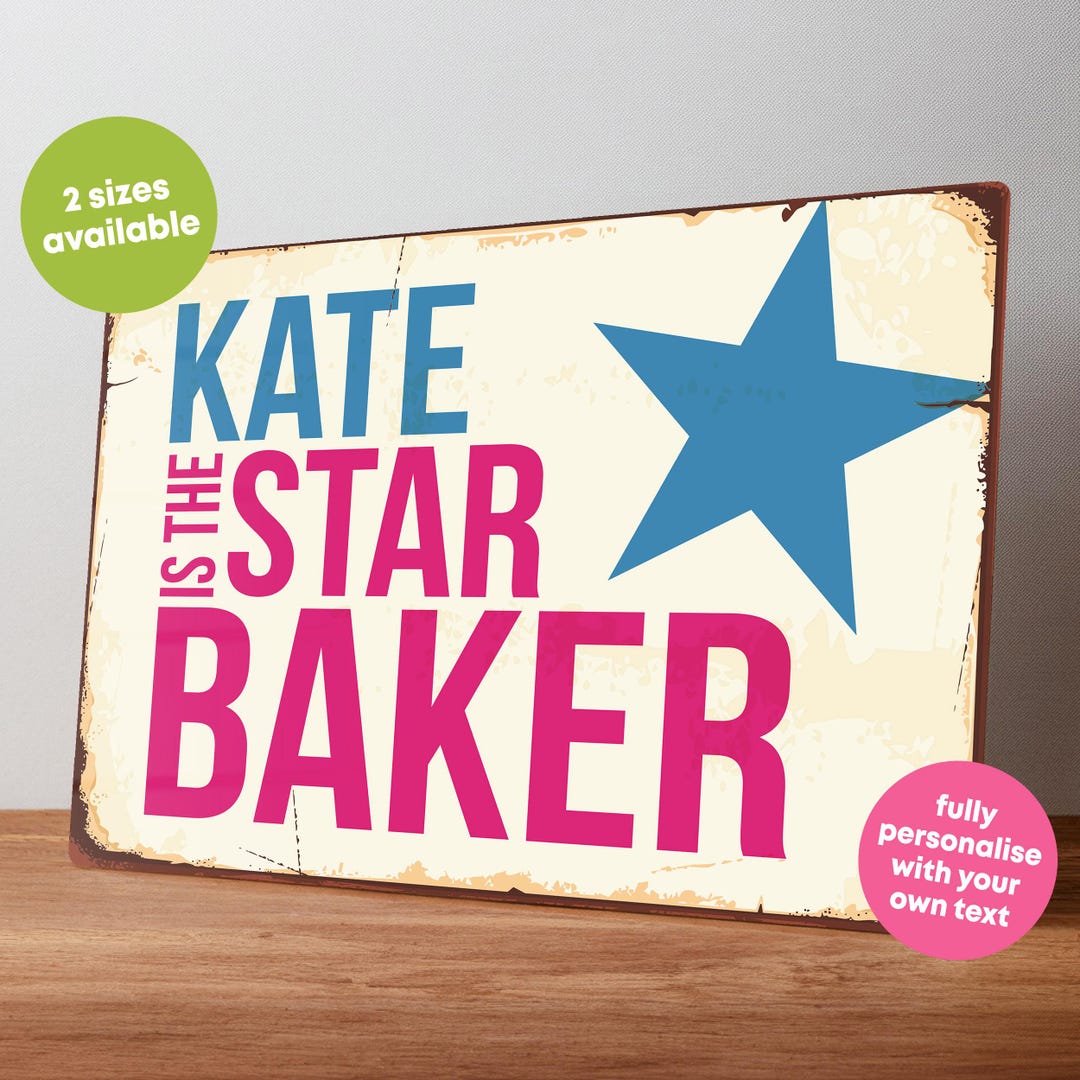 Personalised Star Baker Sign / Bakery Sign / Gift for the Kitchen ...