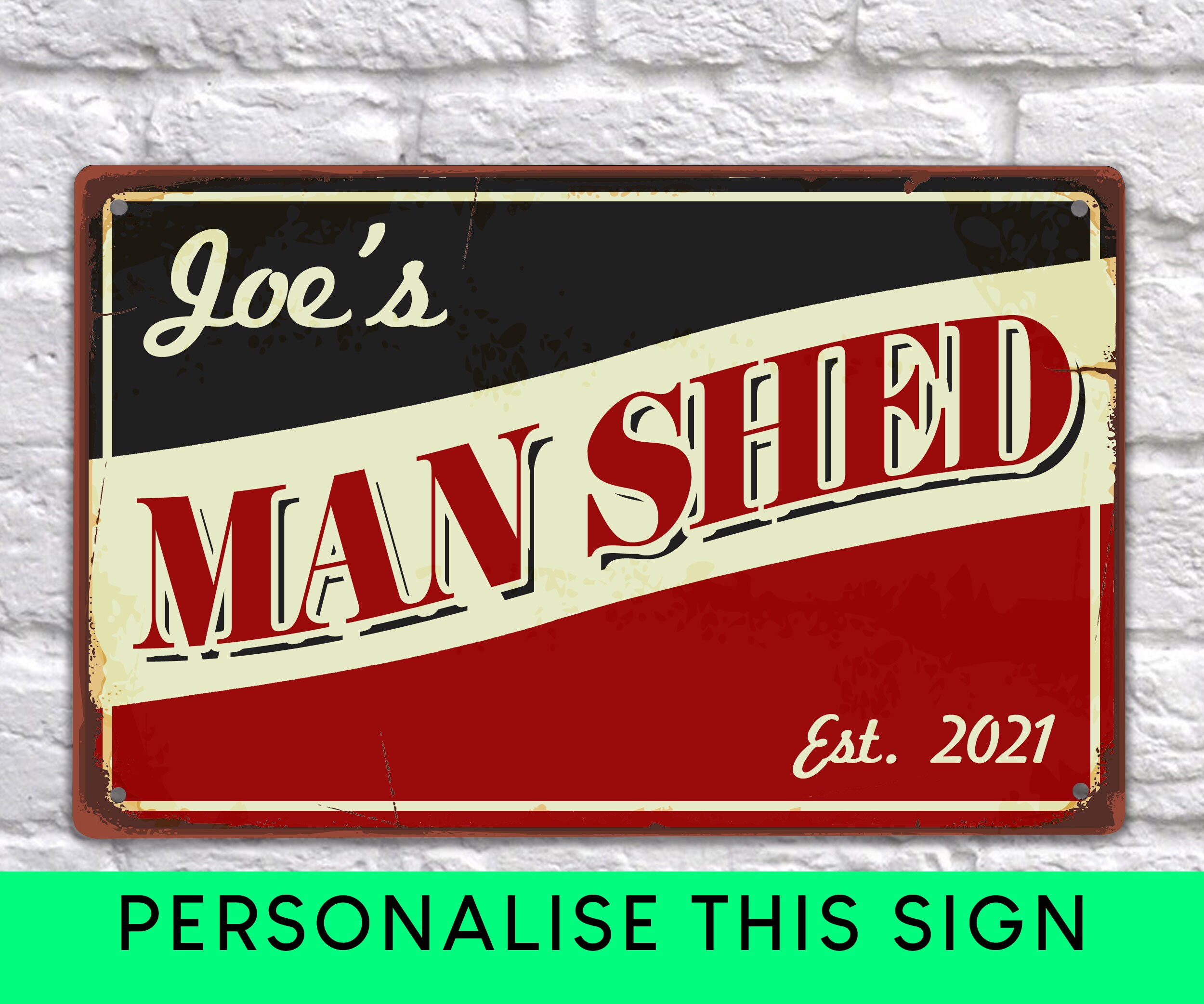 Home & Living Workshop Rustic Retro Vintage Gift Mancave Man Shed Sign ...