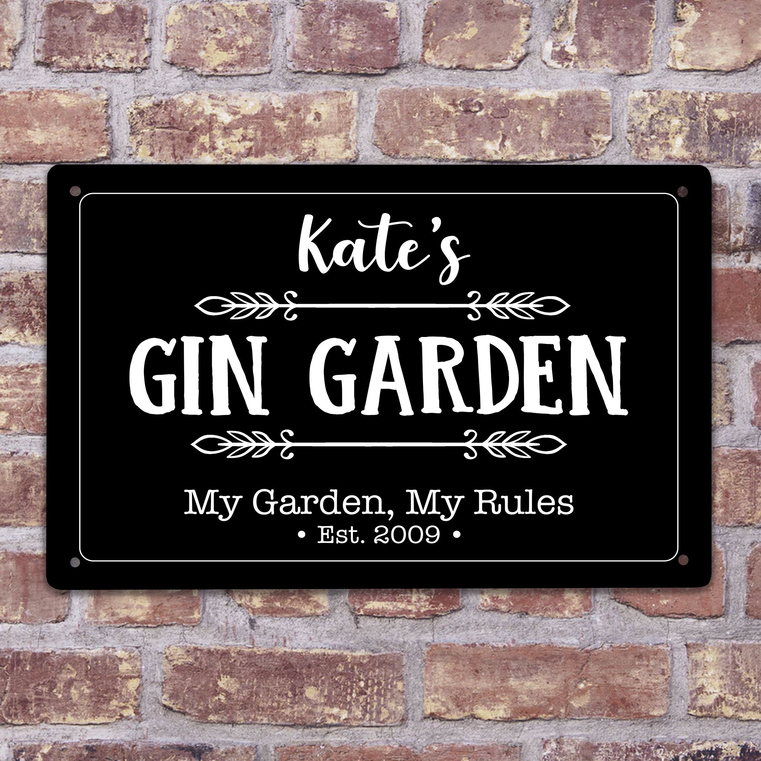 Personalised Gin Garden Sign Gin Garden Plaque Outdoor Sign | Etsy
