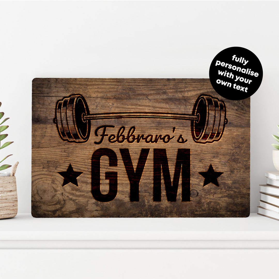 Personalised Gym Sign Custom Metal Workout Plaque Home Fitness Studio ...