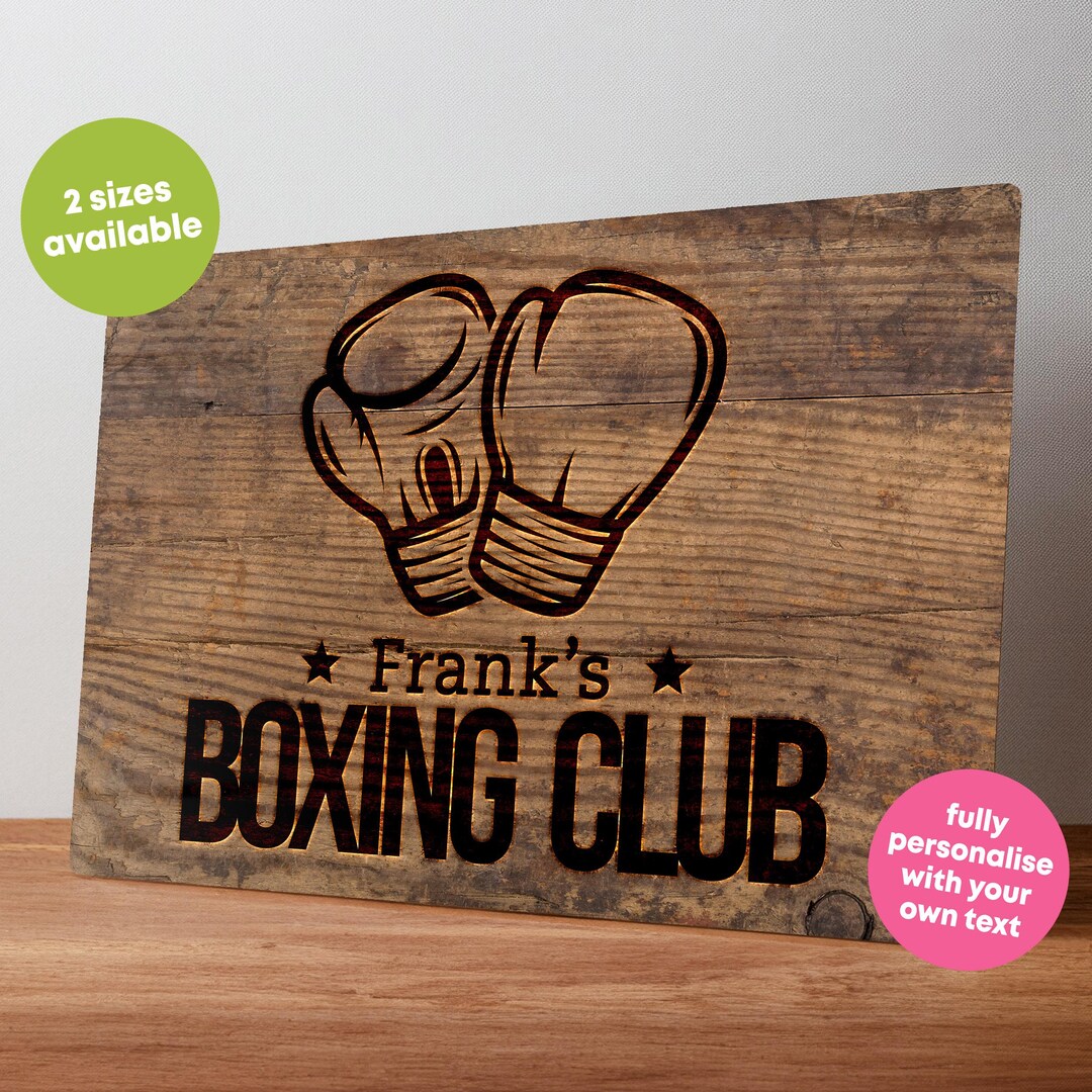 Personalised Boxing Club Sign – Custom Home Gym Decor, Boxer Gift ...