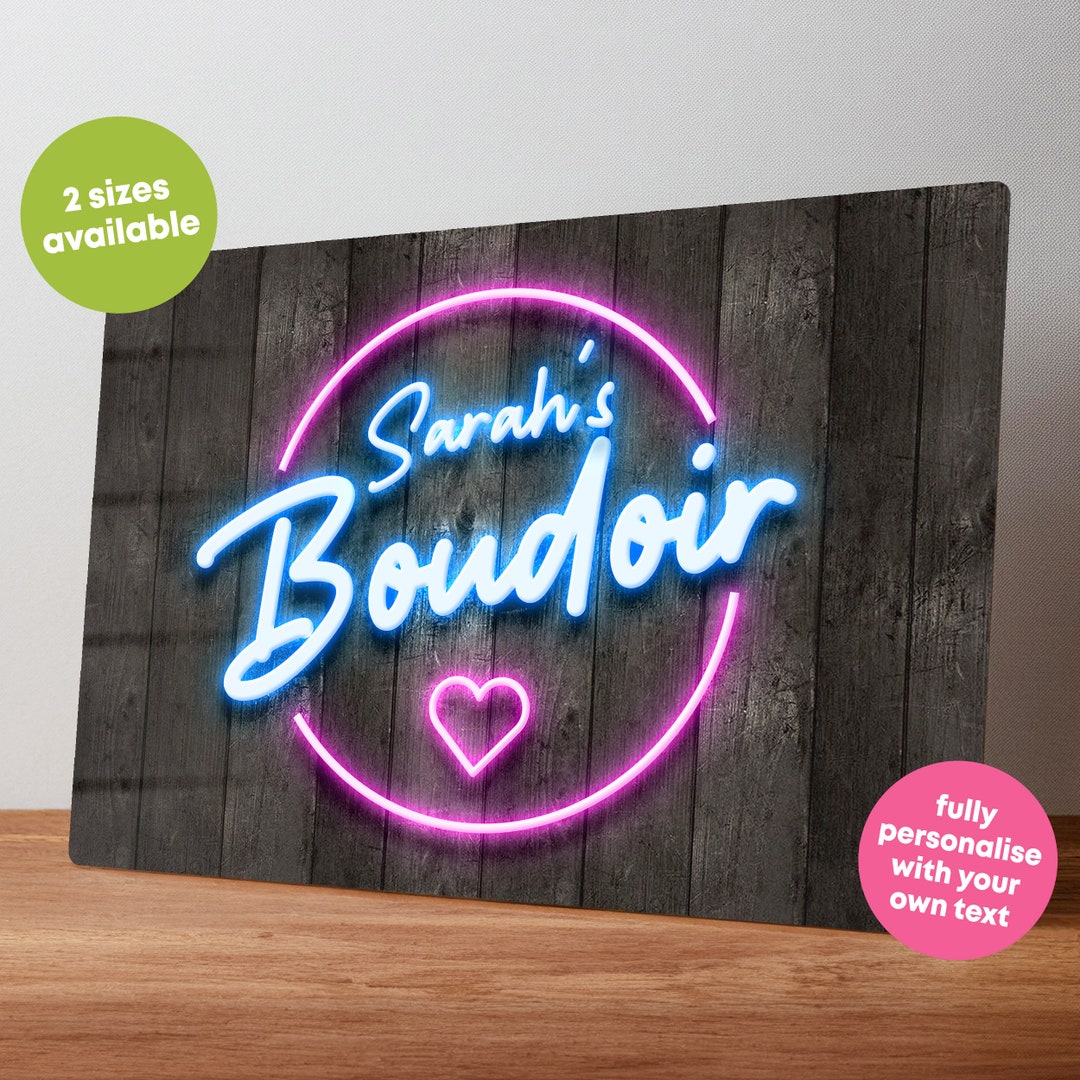 Personalised Boudoir Sign – Custom Neon Style Metal Wall Decor, Boudoir ...