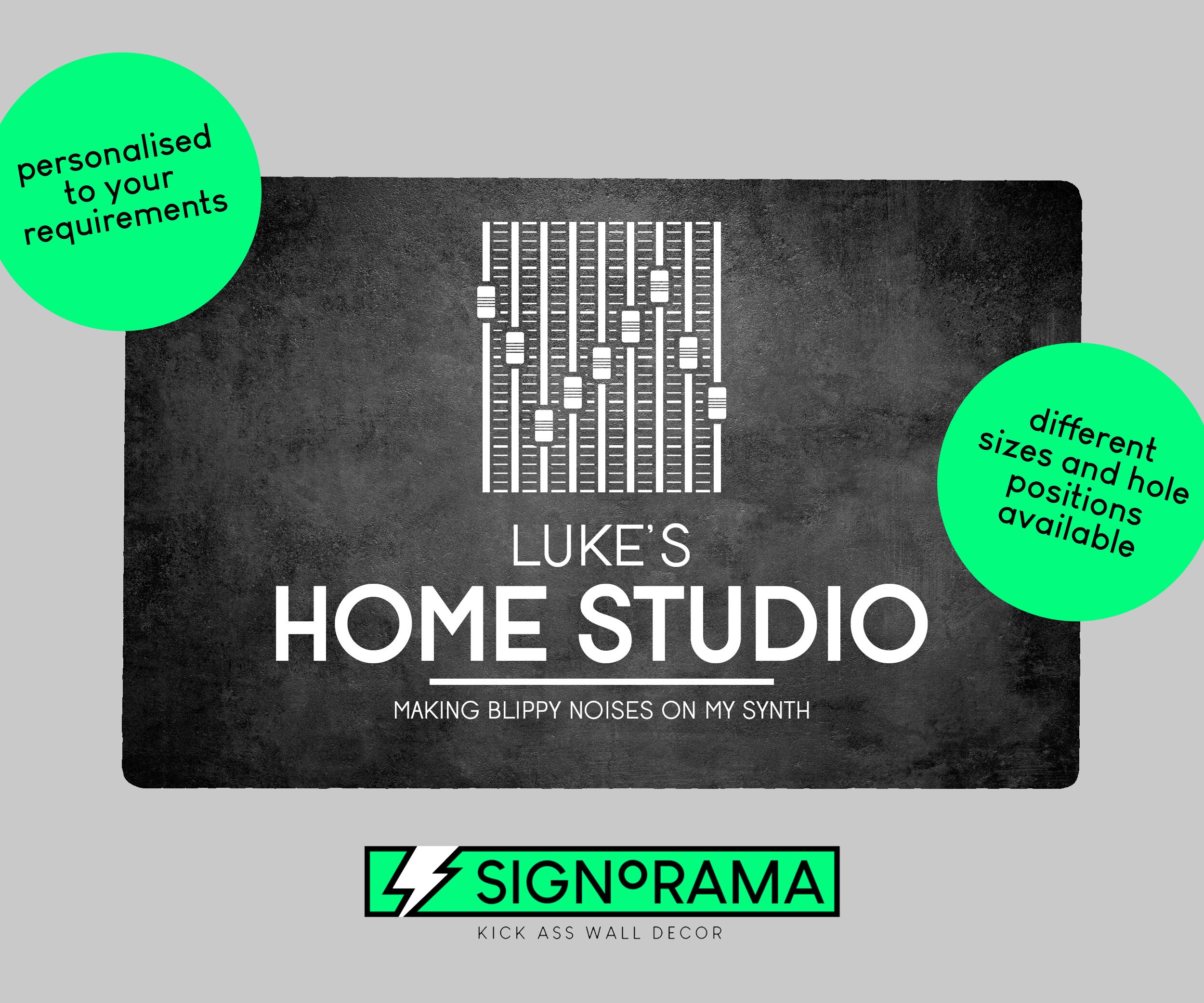 Personalised Home Studio Sign / Music Room Sign / Custom - Etsy