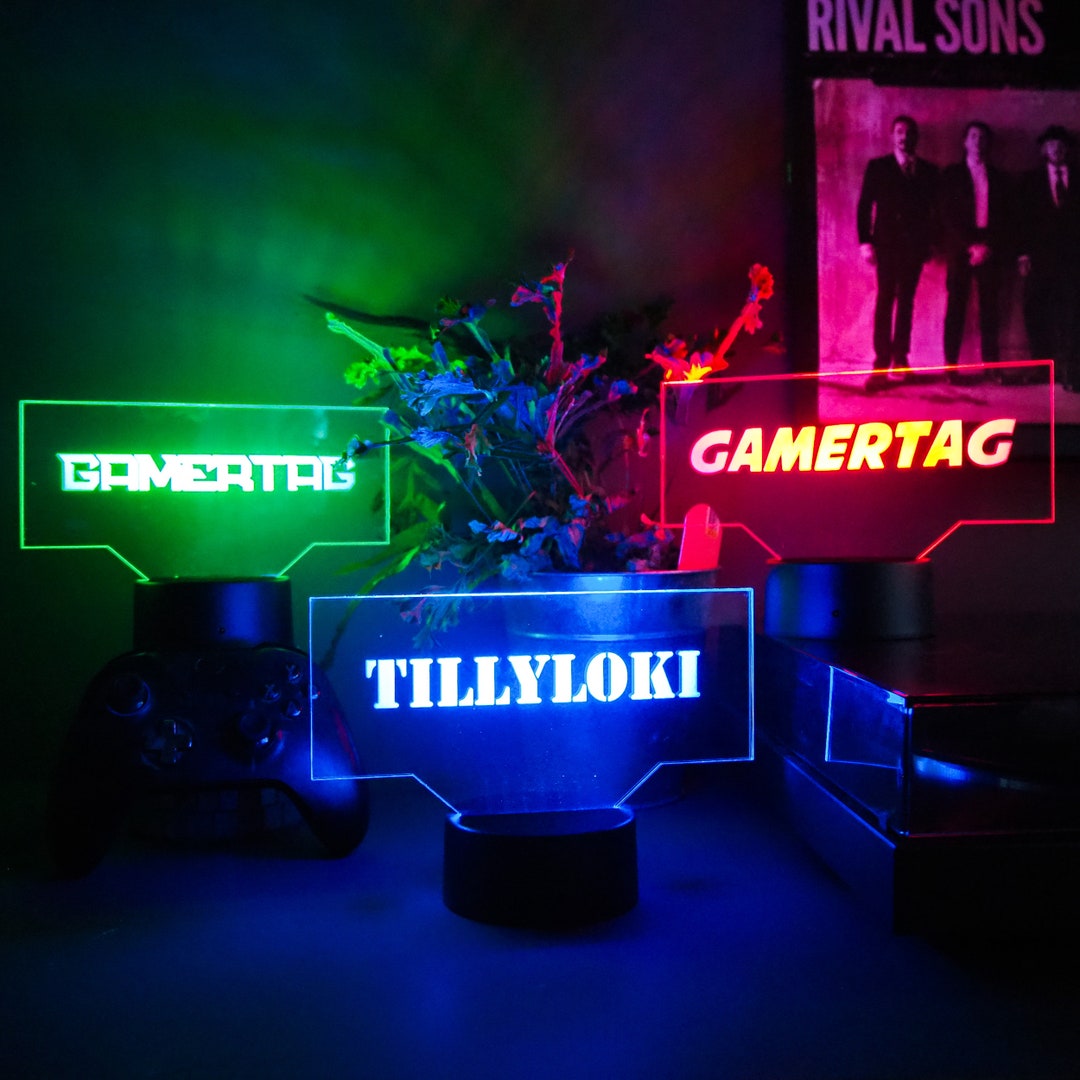 Personalised Gamertag Light up Sign / Custom Games Room Sign / Custom ...