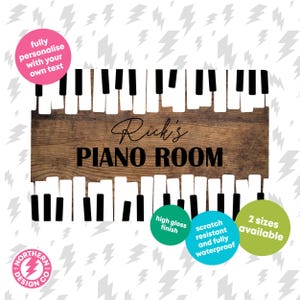 Personalised Piano Sign / Music Room Sign / Custom Musician Sign ...