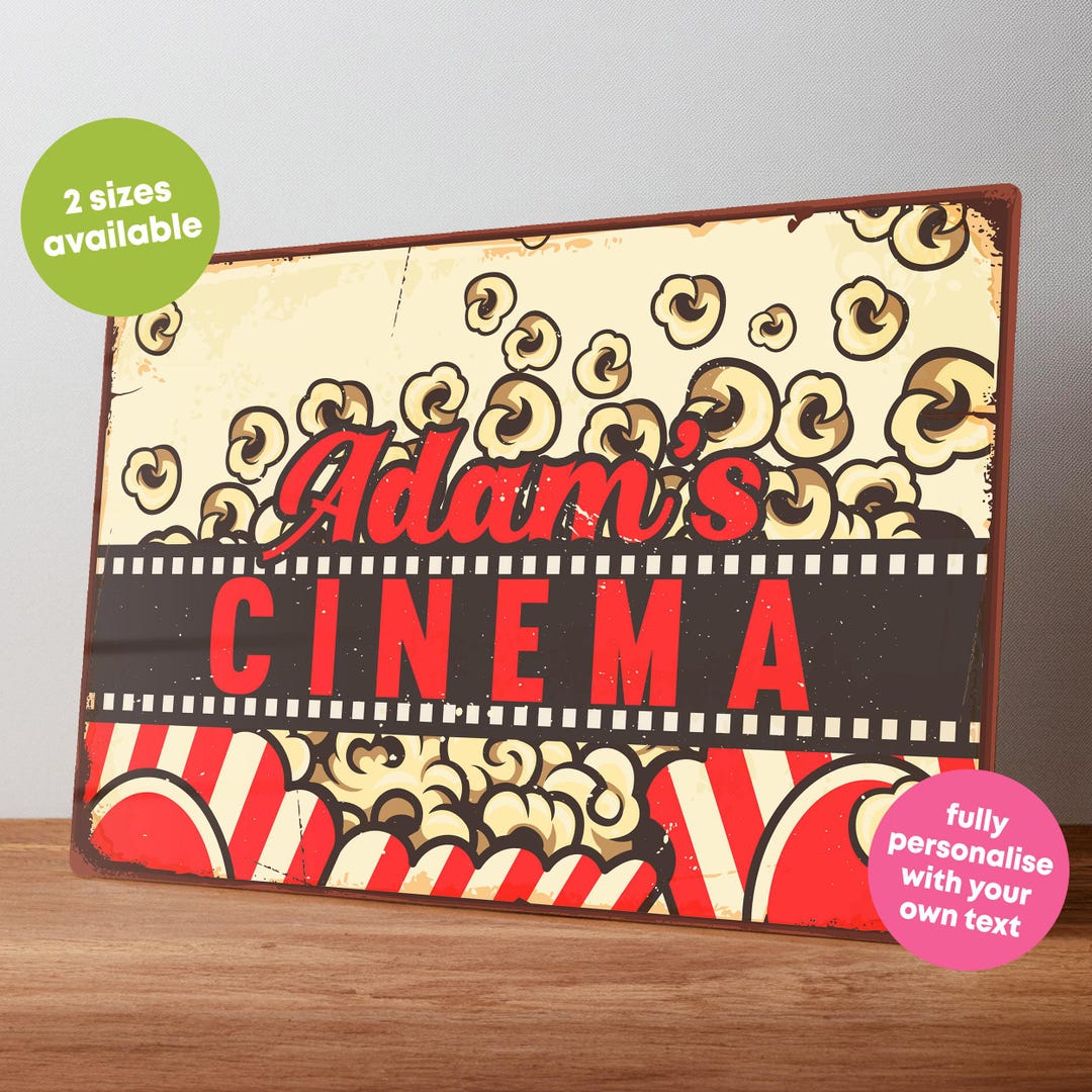Personalised Cinema Sign / Home Cinema Gift / Personalised / Movie ...