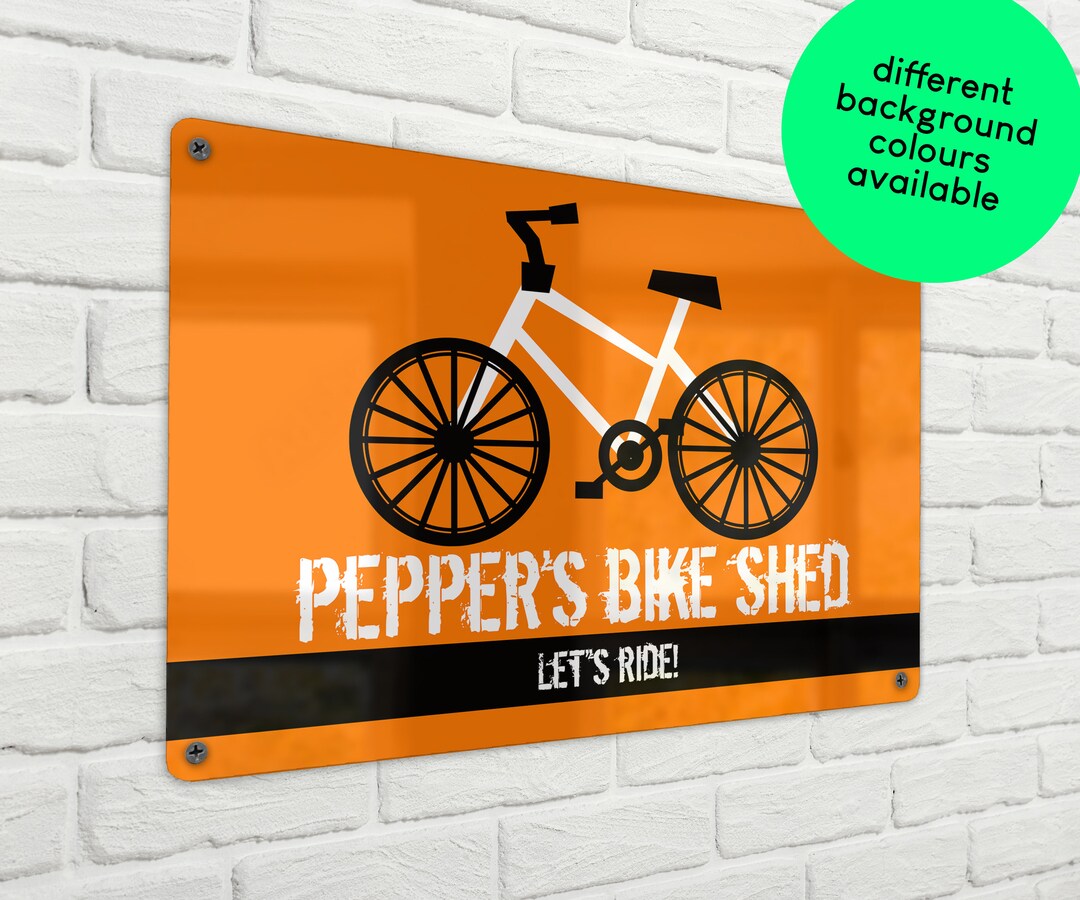 Personalised Bike Shed Sign – Custom Cycling Workshop Sign, Bike Shed ...