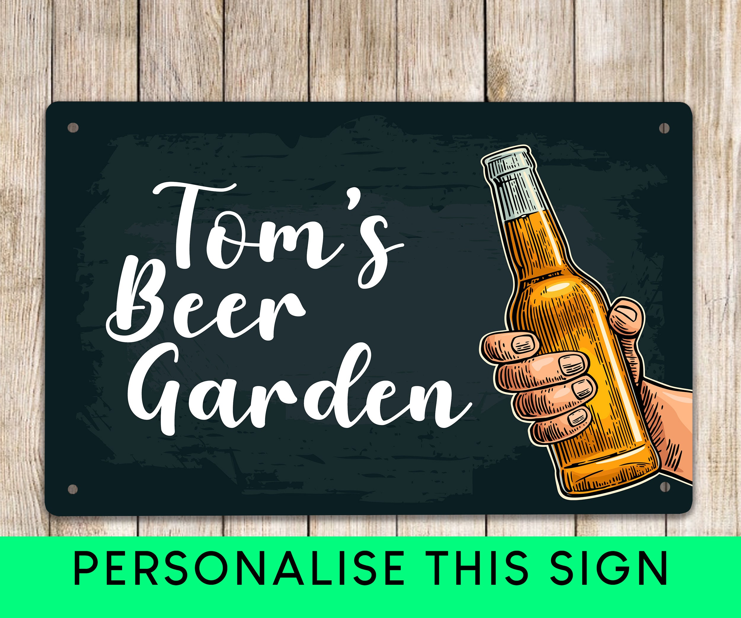 Signs Personalised Wall Mounted Acrylic Beer Garden Sign With Fixings ...
