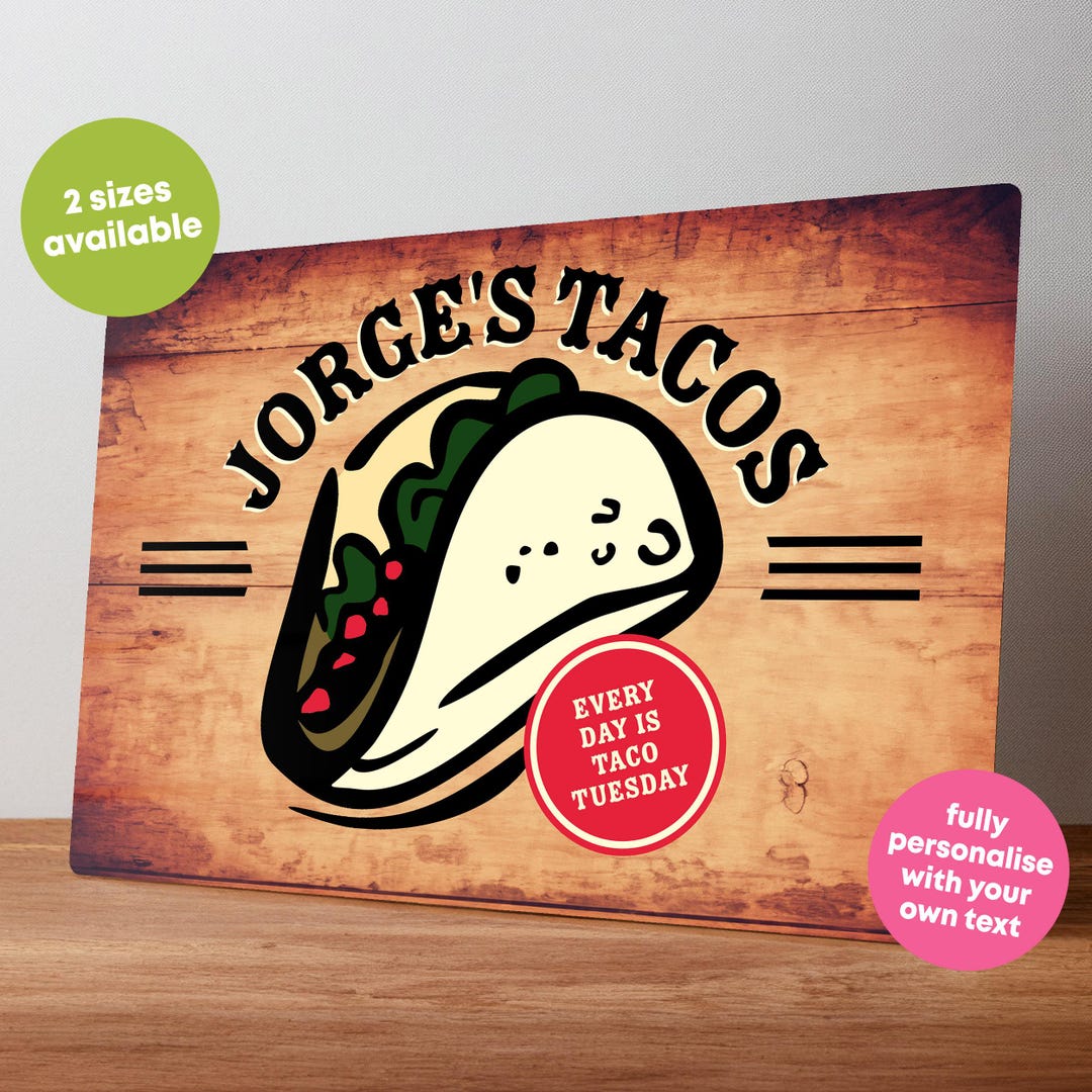 Taco Sign / Personalised Taco Sign / BBQ Outdoor Kitchen Sign ...