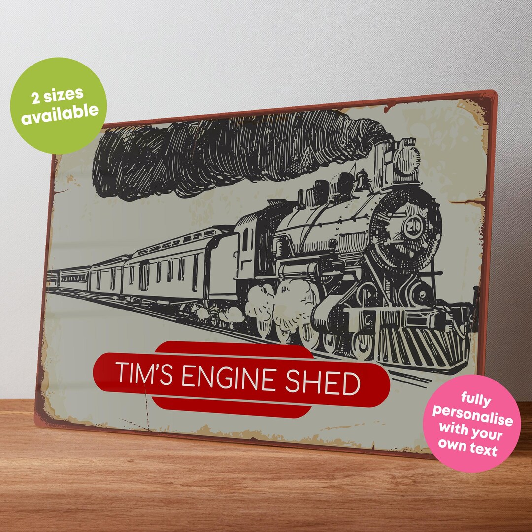 Personalised Railway Sign – Custom Model Railway Sign, Metal Wall Decor ...