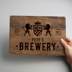 Personalised Metal Brewery Sign / Pub Sign / Bar Gift / Customised Beer ...