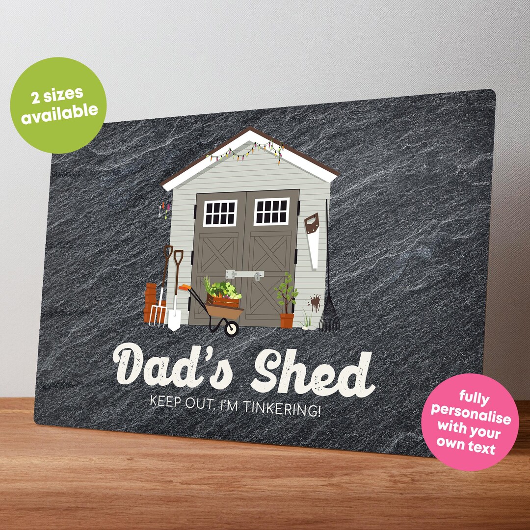 Personalised Shed Sign – Custom Garden Shed Decor, Father's Day Gift ...