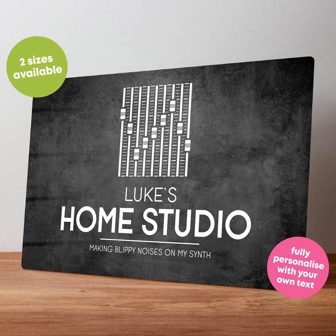 Personalised Home Studio Sign / Music Room Sign / Custom Musician Sign ...