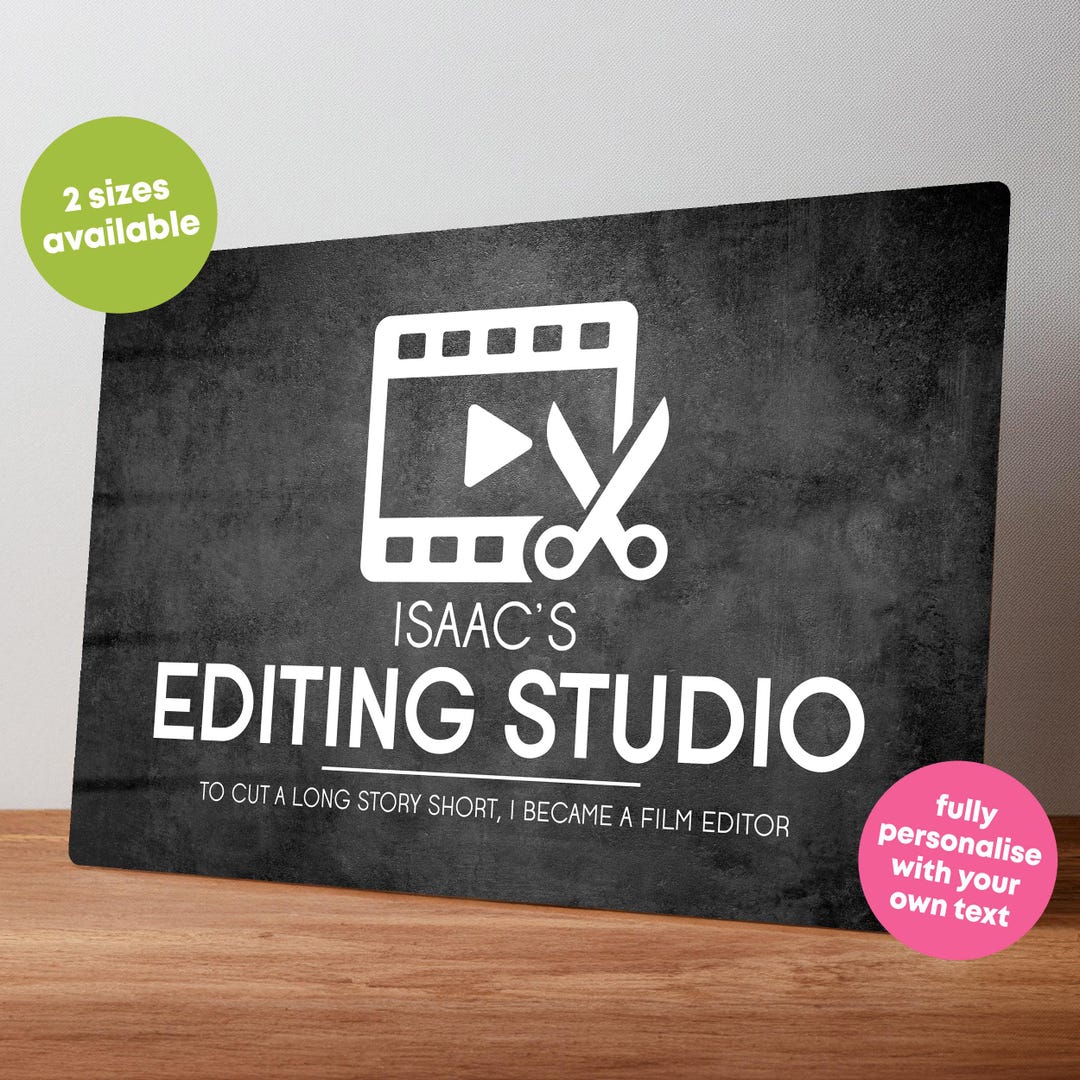 Personalised Editing Studio Sign – Custom Video Editing Room Sign ...