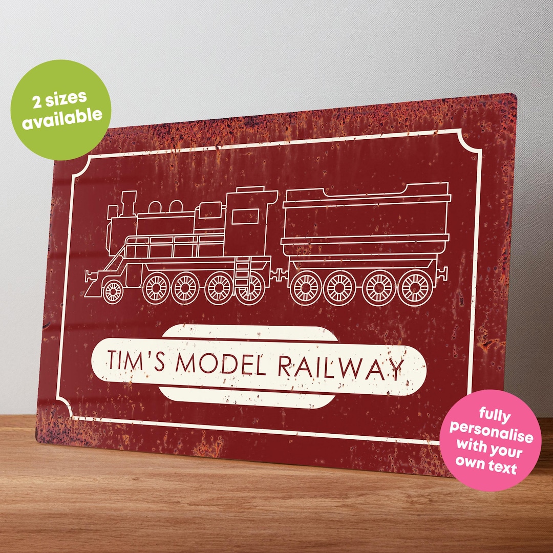 Personalised Model Railway Sign – Railway Workshop Sign, Steam Train ...