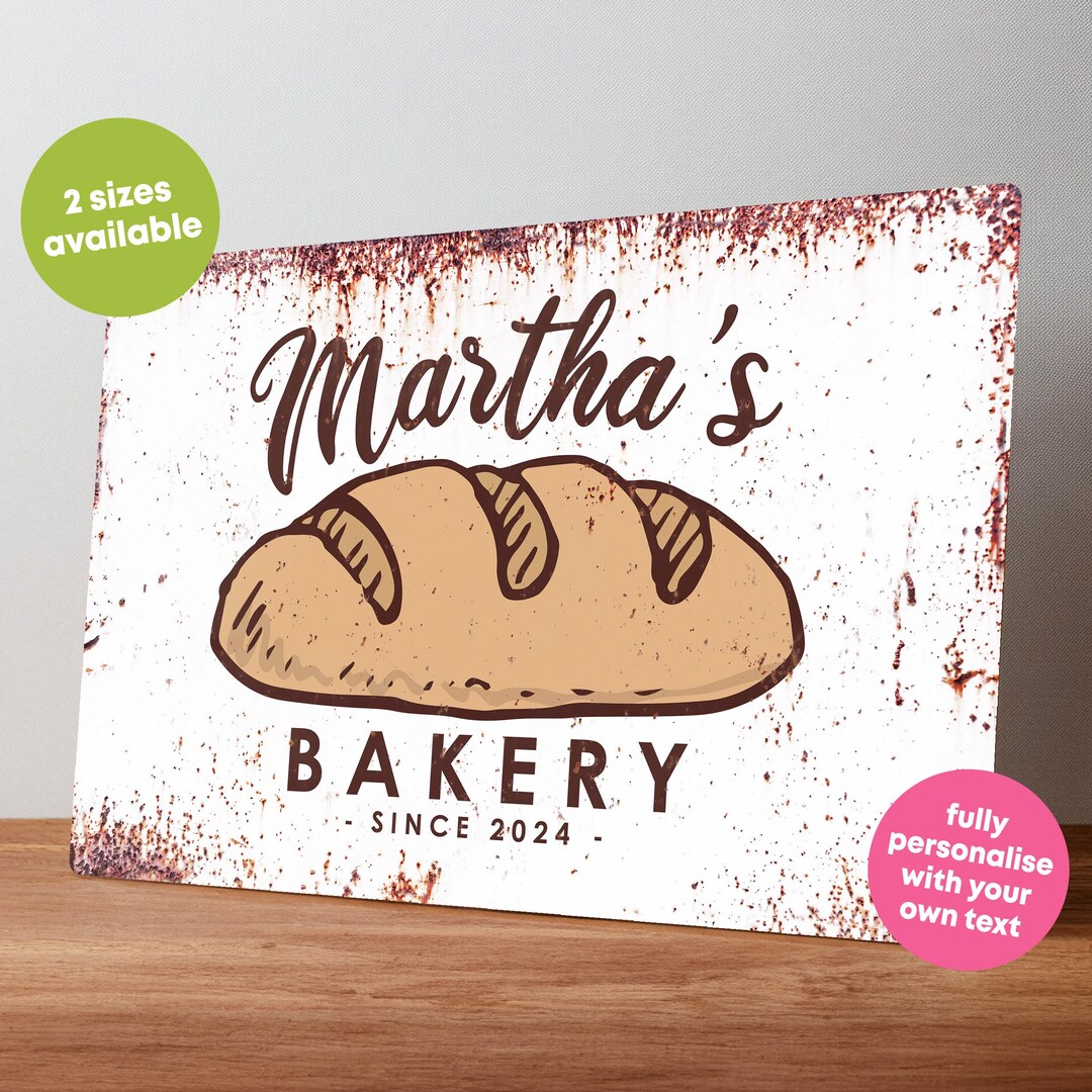Personalised Metal Bakery Sign – Custom Bakery Decor, Baking Gift ...