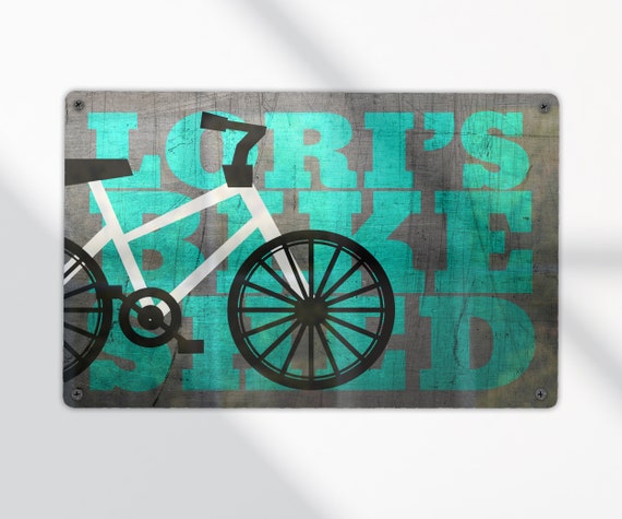 Personalised Bike Shed Sign / Metal Bike Sign / Cycling Sign / - Etsy