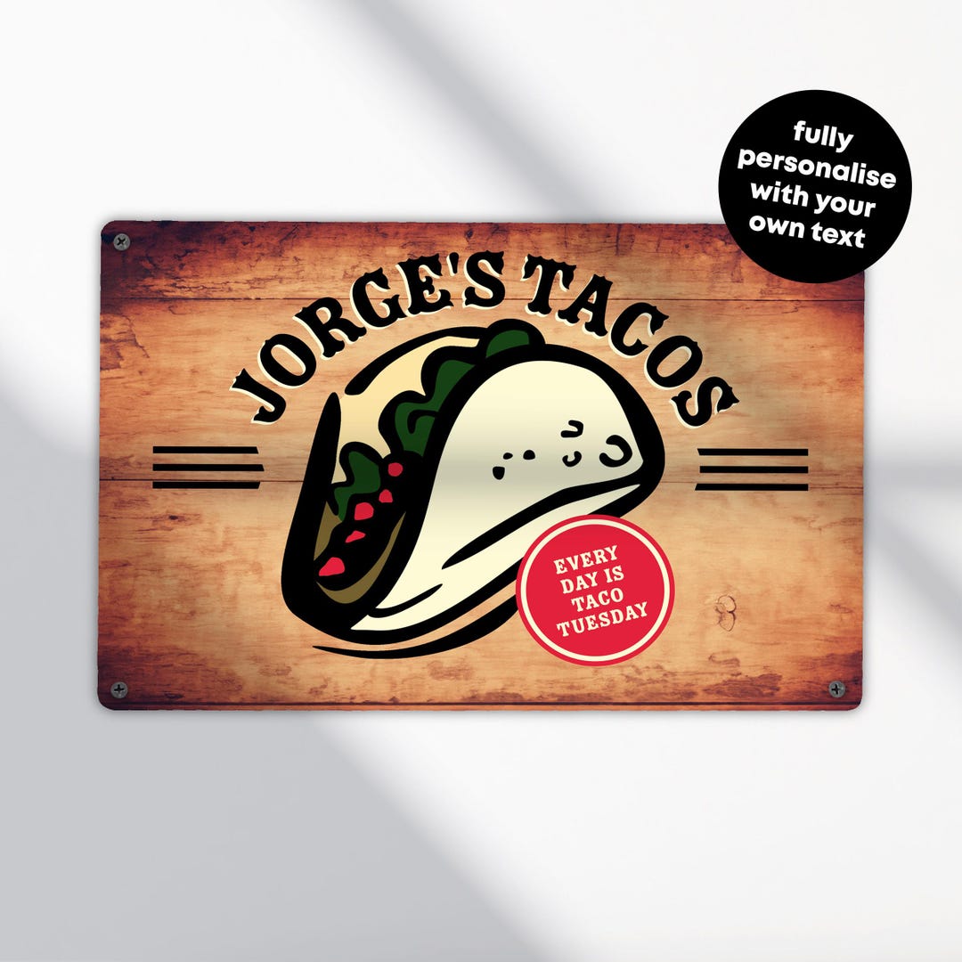 Custom Taco Bar Sign Personalised Outdoor Kitchen Plaque Patio Decor - Etsy