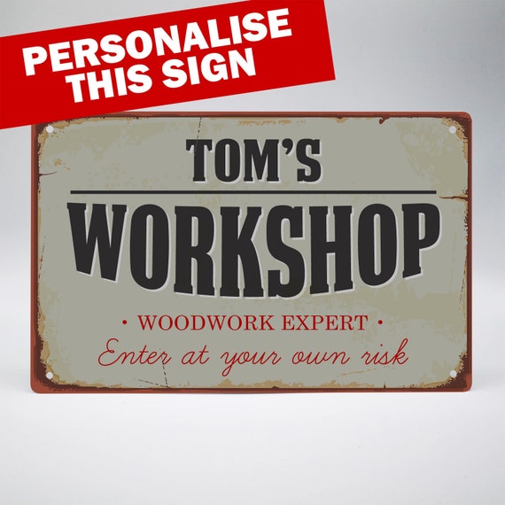 Personalised Workshop Sign Shed Sign Garden Shed Decor | Etsy