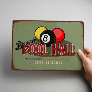 Personalised Pool Sign / Billiards Decor / Pool Hall Sign / Custom ...