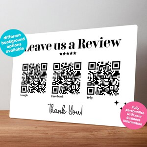 Personalised Customer Review Sign / Shop Salon Customer Feedback Sign ...