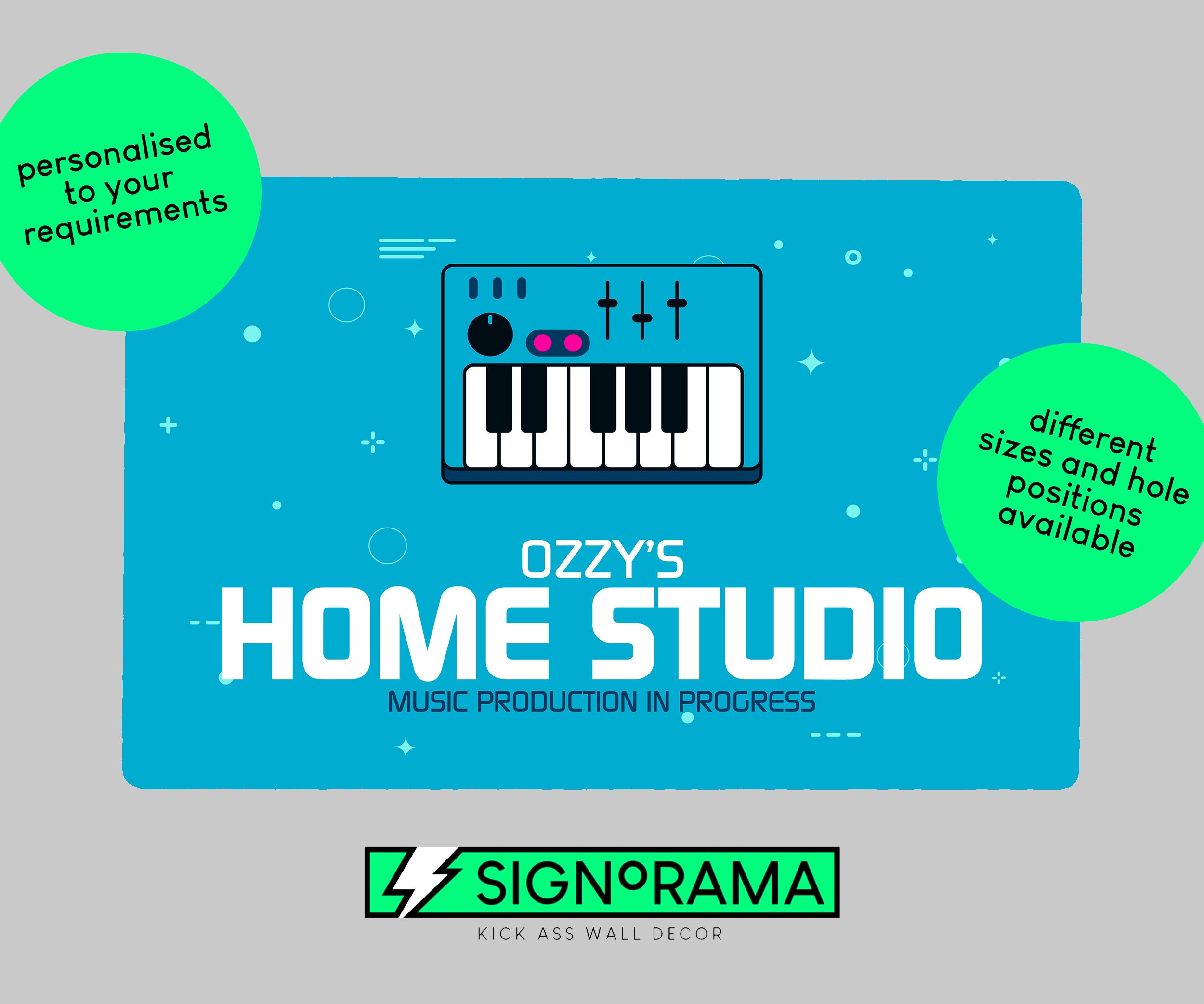 Personalised Home Studio Sign / Music Room Sign / Custom - Etsy