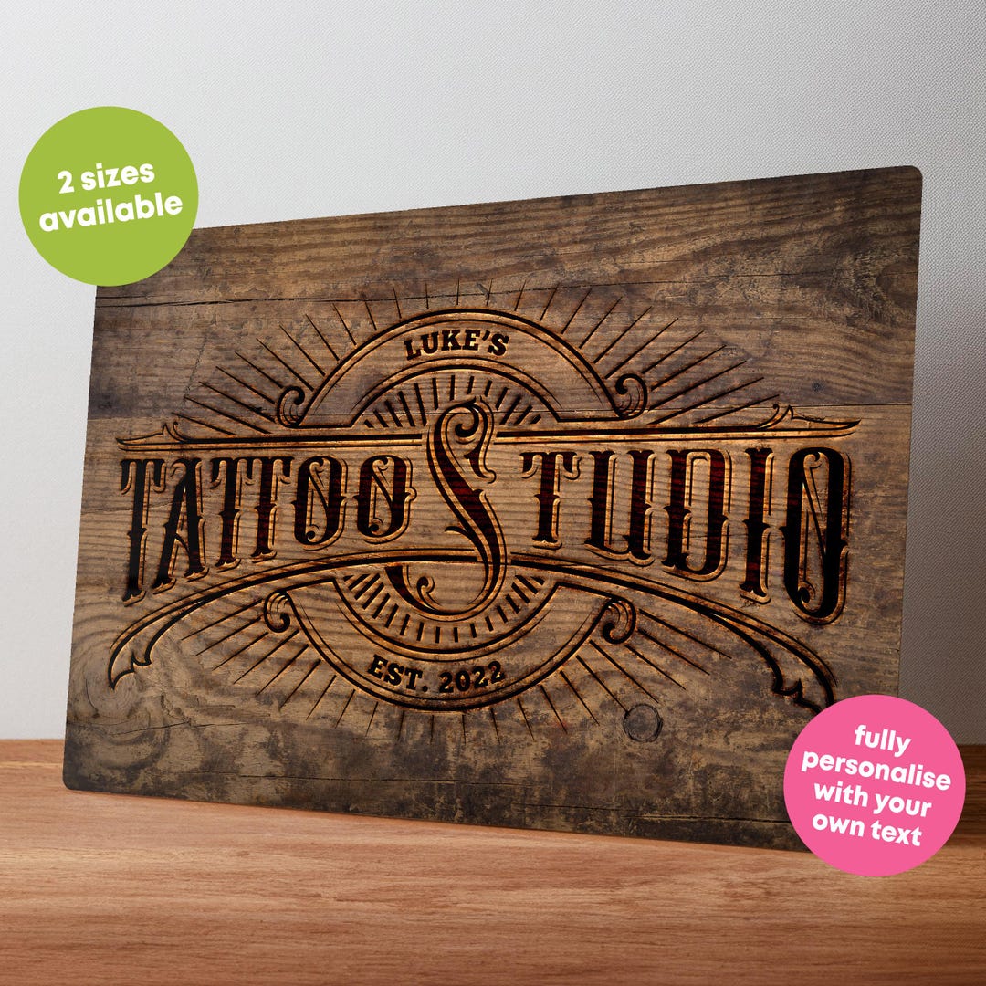 Personalised Tattoo Studio Sign / Tattoo Sign / Decor / Man Cave ...