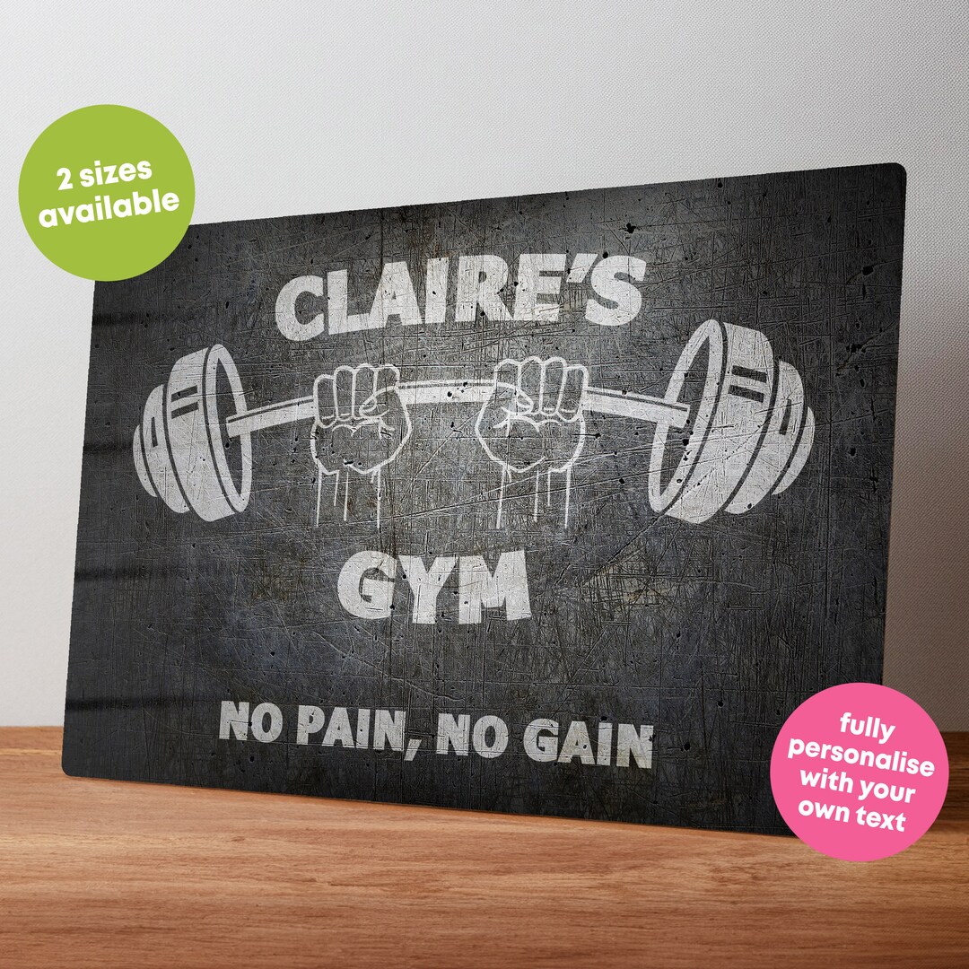 Personalised Home Gym Sign / Workout Sign / Motivational Sign / Gym ...