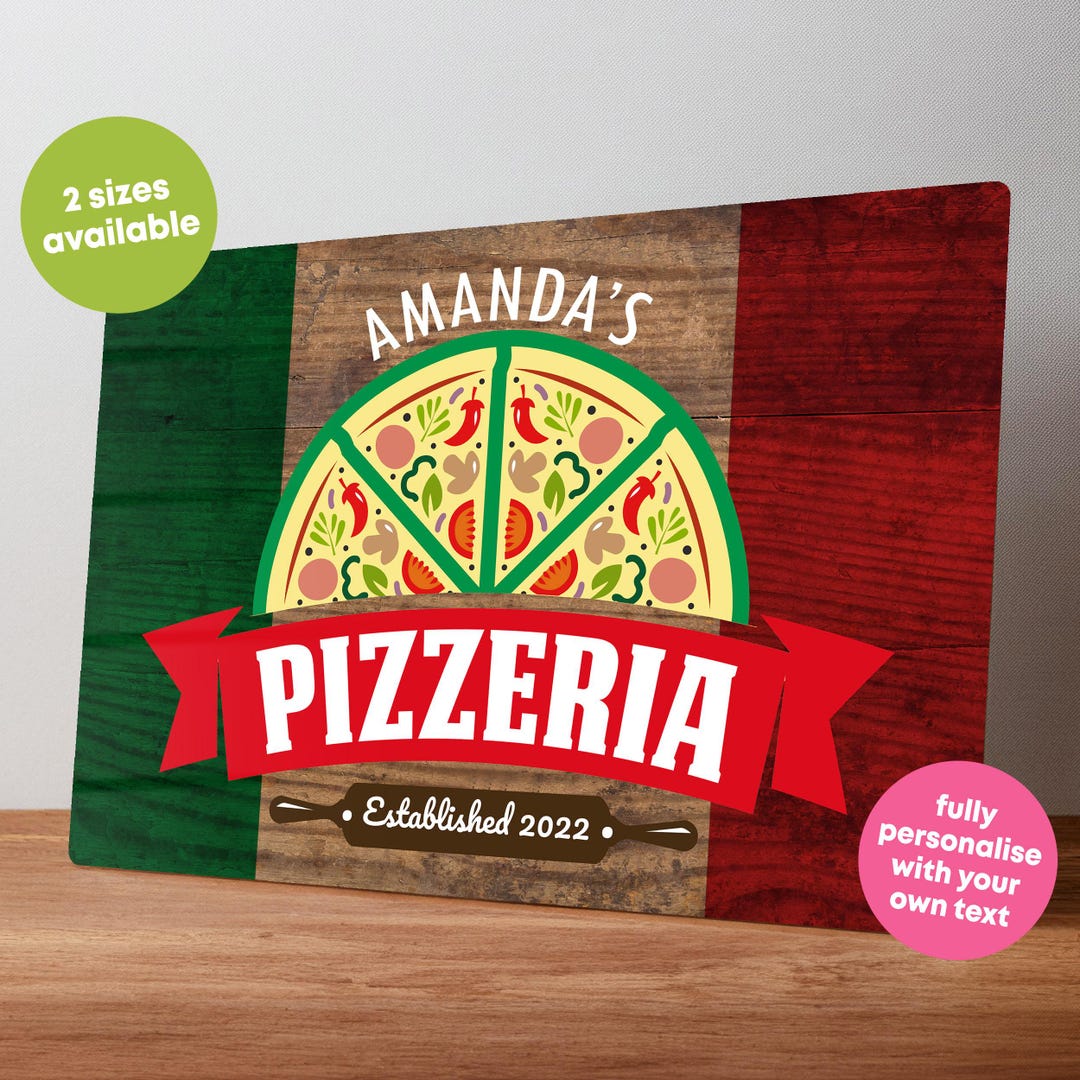 Personalised Pizzeria Sign / Pizza Shop Sign / Metal Garden Pizza Oven ...