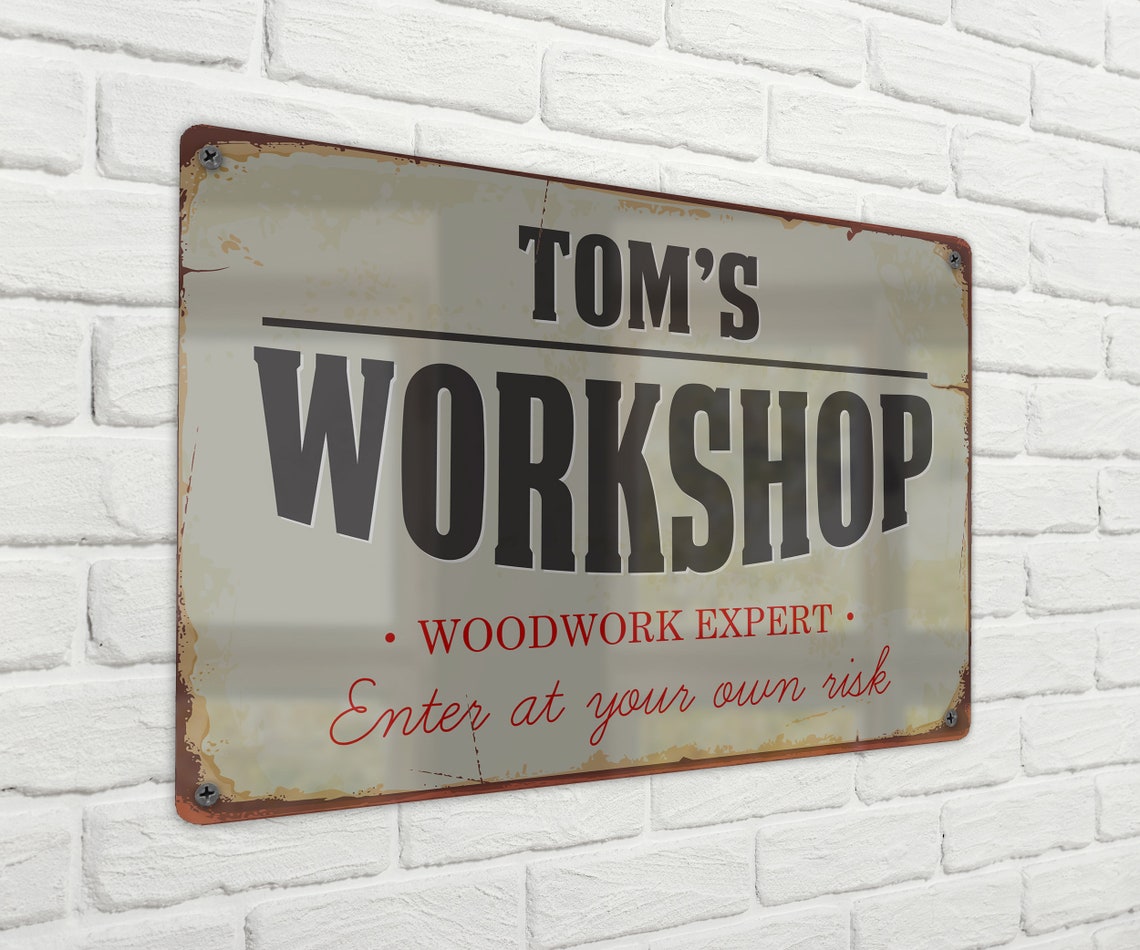 Personalised Workshop Sign / Shed Sign / Woodwork / - Etsy
