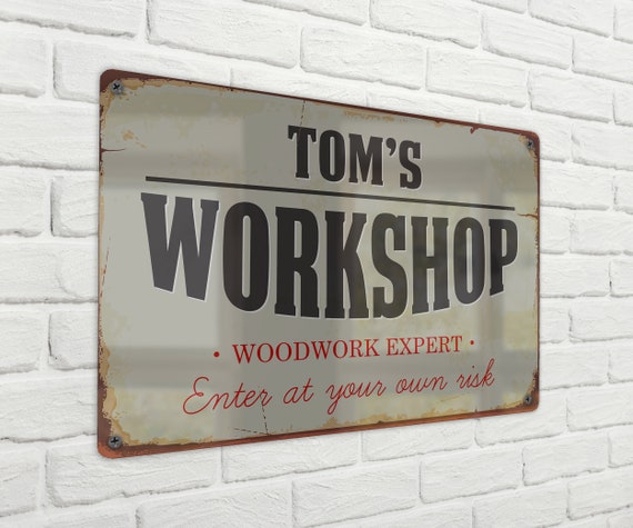Personalised Workshop Sign / Shed Sign / Woodwork / - Etsy