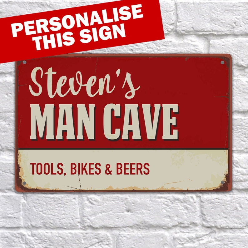 Personalised Metal Man Cave Sign Bar Office Gym Sign Wall | Etsy