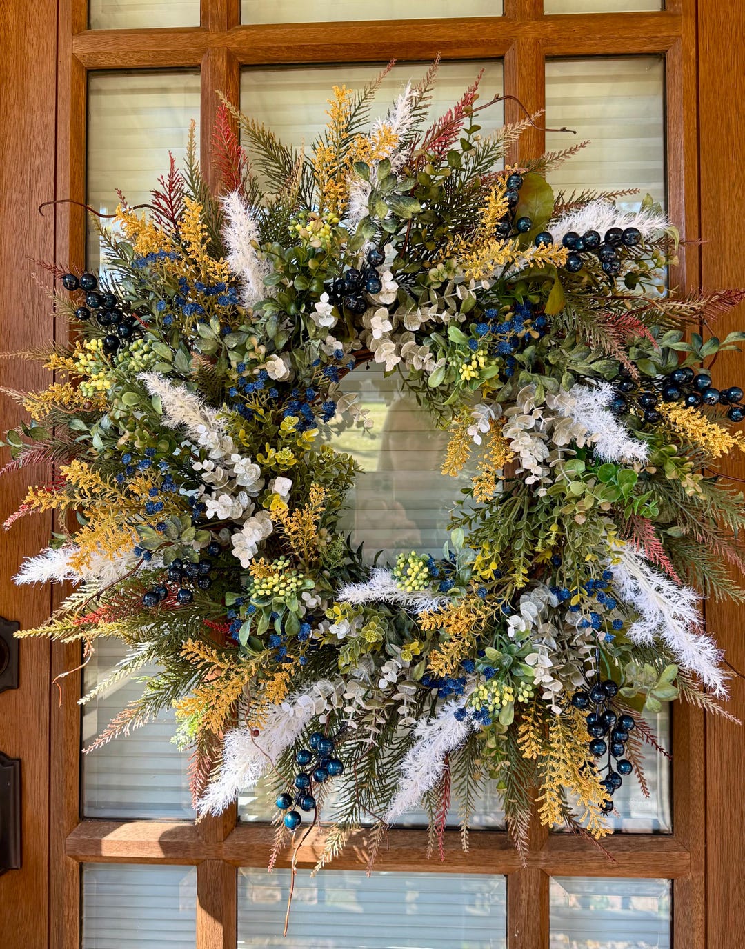 Blue Berry Wreath: Year Round Front Door Decor (24x24) - Etsy