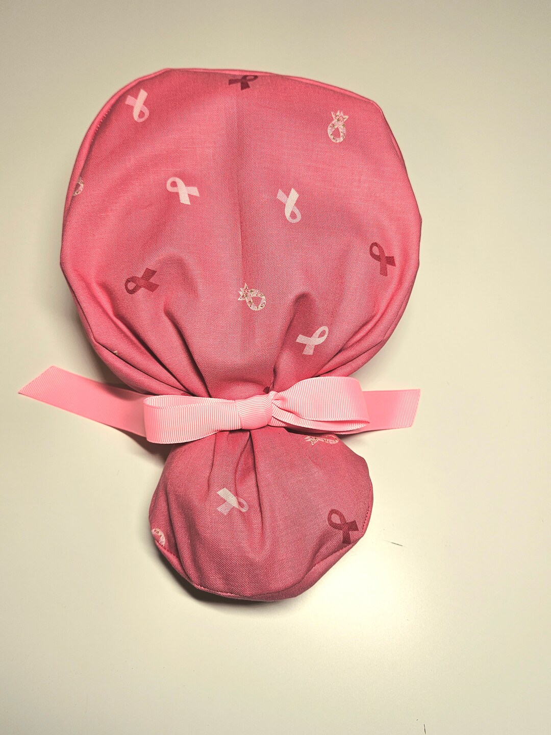 Pink Cancer Awareness Ribbons, Lined Premium Fabric Surgical Scrubcap ...