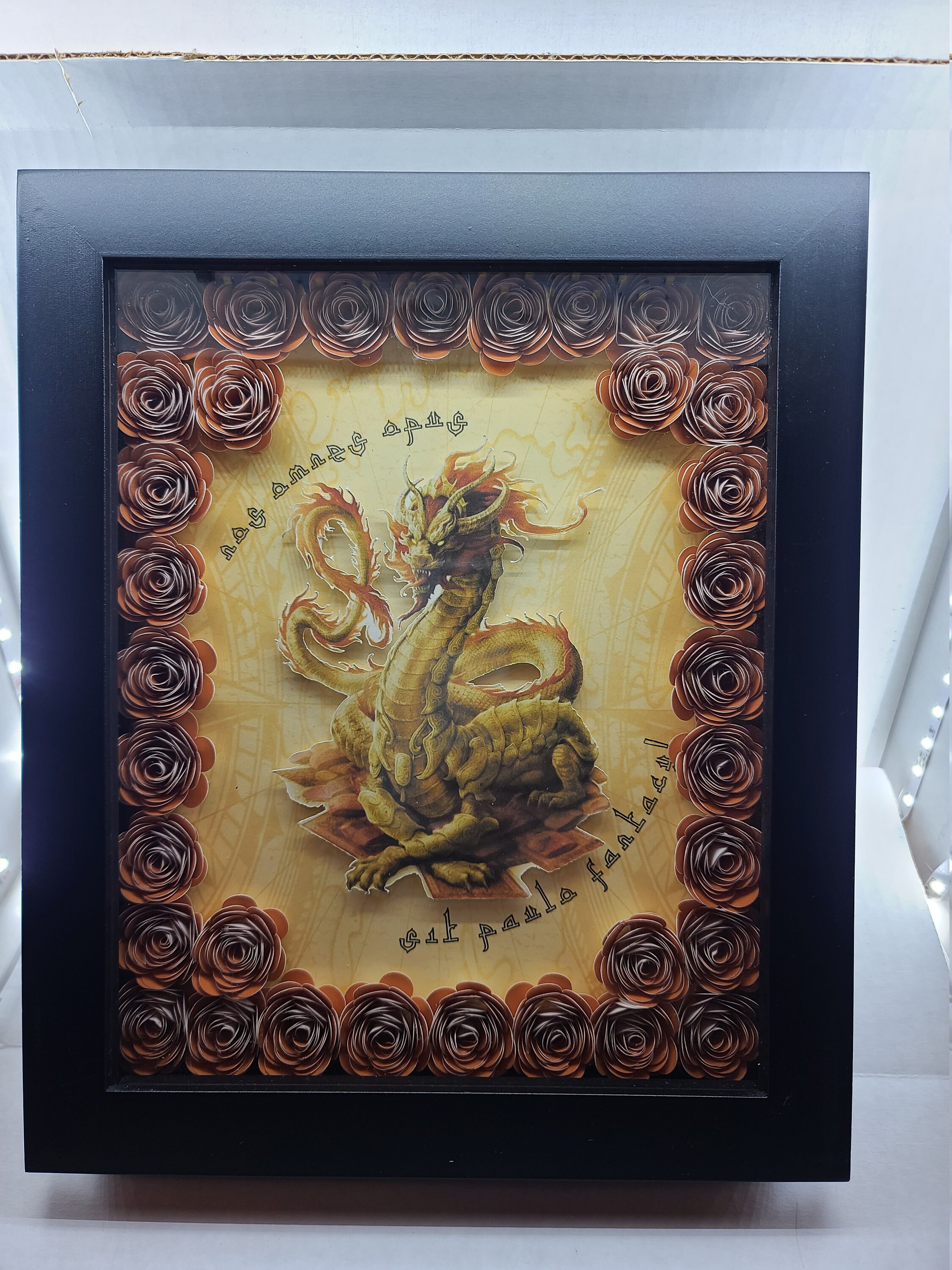 Copper Rose Dragon Shadow Box - Etsy
