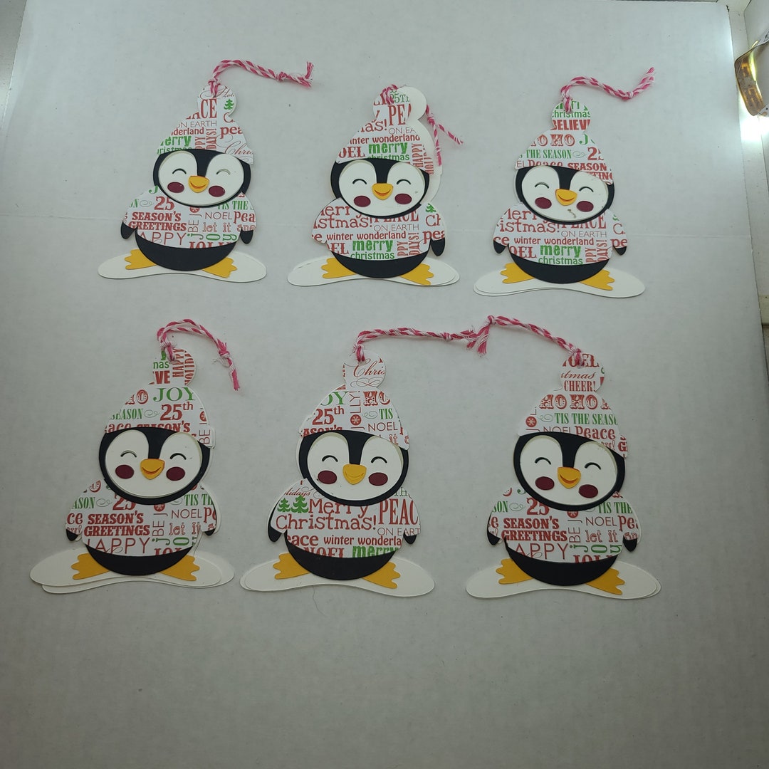 Christmas Penguin Gift Tags - 6 Pc - Etsy