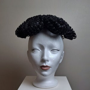 50s Vintage Trebor Original Black Cello Scallop Hat - Etsy