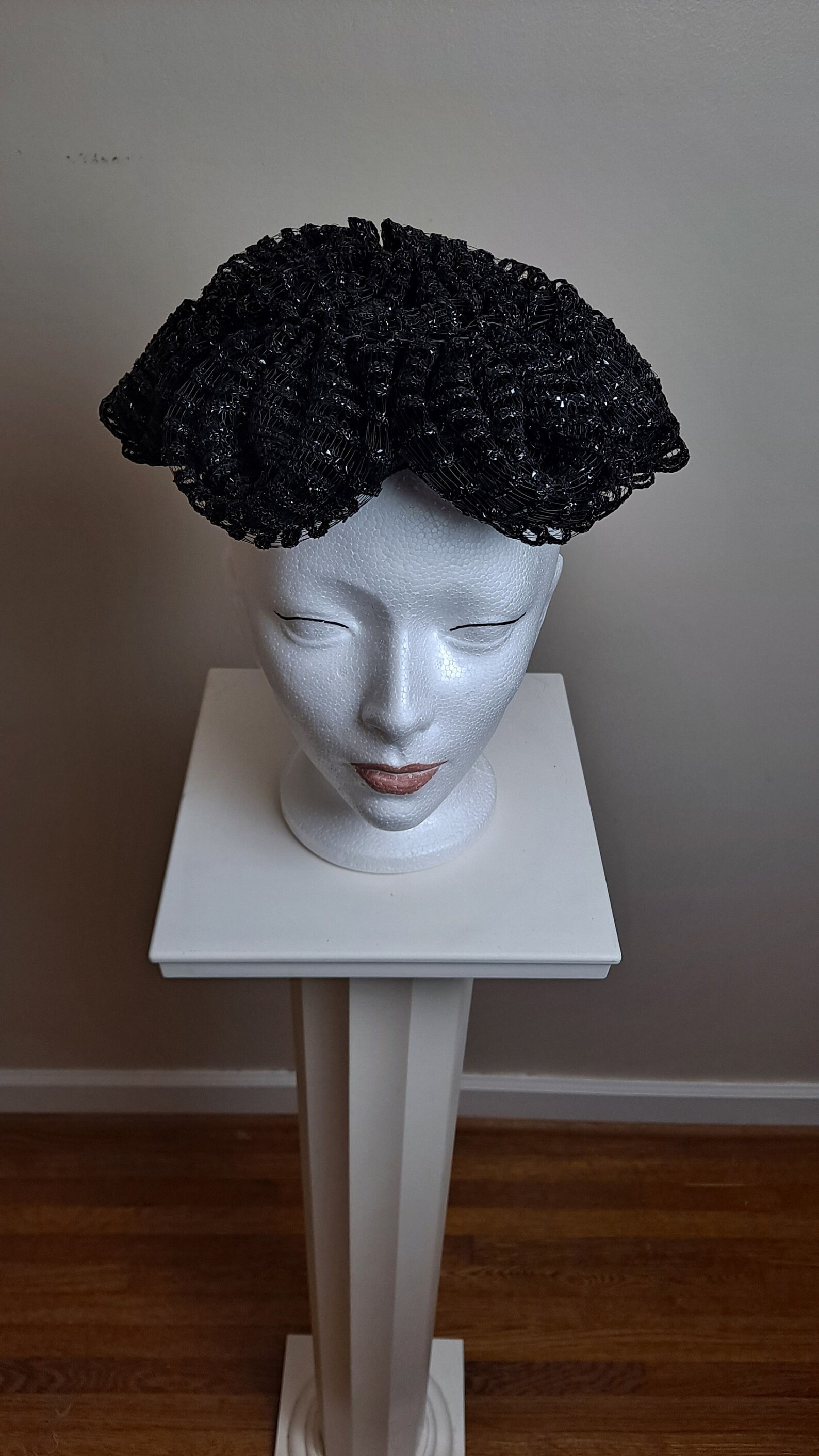 50s Vintage Trebor Original Black Cello Scallop Hat - Etsy