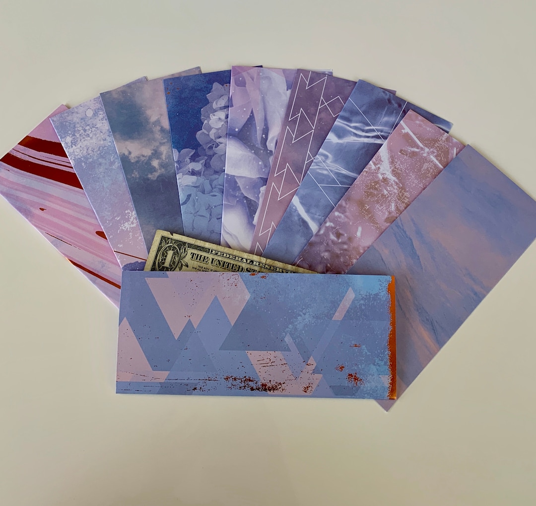 10 Blue and Purple Marble Laminated Cash Envelopes - Etsy